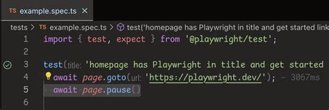 `pagepause` Does Not Work When Debugging Tests Via Vs Code · Issue
