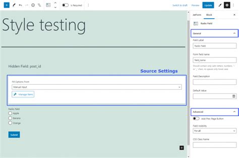 JetFormBuilder Plugin WordPress Radio Field Overview Crocoblock