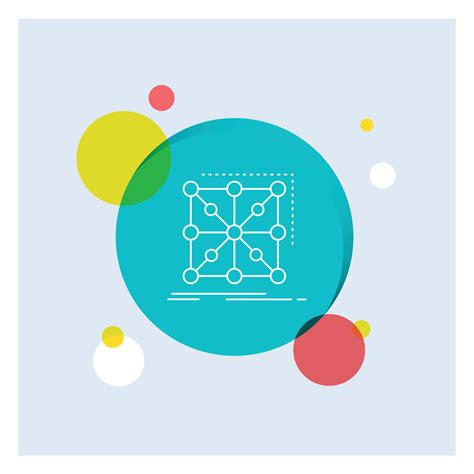 Data Framework App Cluster Complex White Line Icon Colorful Circle Background 13036097