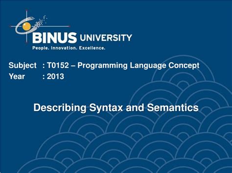 PPT Syntax And Semantics In Programming Languages PowerPoint Presentation ID