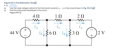 solved 4 32a use the mesh current method to find the branch