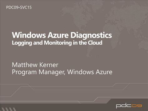 Ppt Windows Azure Diagnostics Logging And Monitoring In The Cloud Powerpoint Presentation Id