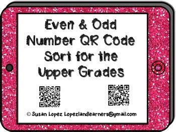EVEN ODD QR CODE SORT By Lopez Land Learners TpT