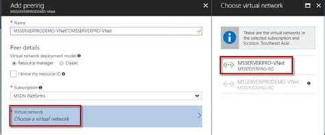 Configuring Azure Vnet Peering By Using The Azure Portal Ms Server Pro