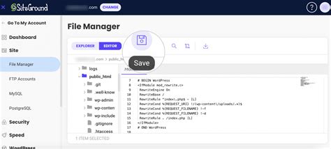 how to manage my files via file manager siteground kb