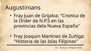 Readings In Philippine History Development Of History Pptx