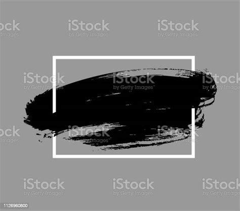 흰색 프레임 블랙 벡터 브러쉬 선입니다 사각 프레임 또는 텍스트에 대 한 배경입니다 수평 구성에 대한 스톡 벡터 아트 및 기타