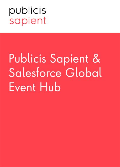Publicis Sapient And Salesforce Global Event Hub