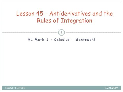 Ppt Exploring Antiderivatives And Integration Rules Powerpoint