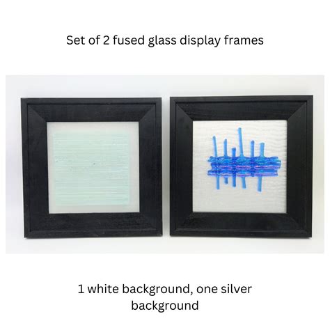 White And Silver Fused Glass Display Frame Set Glass With A Past