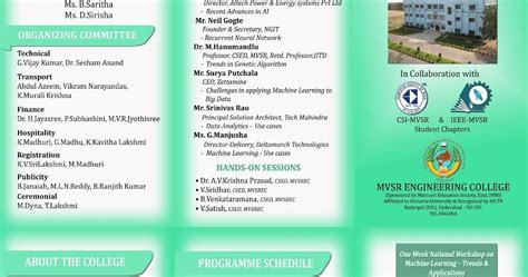 One Week National Workshop On Machine Learning Trends And Applications