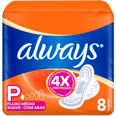 Absorvente Always® Super Proteção Cobertura Suave Com Abas