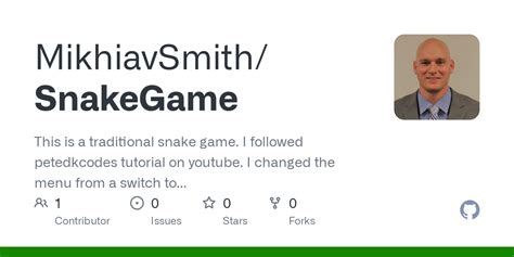 GitHub MikhiavSmith SnakeGame This Is A Traditional Snake Game I Followed Petedkcodes