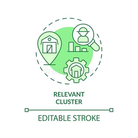 Thin Line Creative Green Relevant Cluster Icon Concept Stock Vector