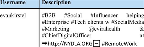 Details Of Twitter Handles Of Potential Candidates For Bot Download Scientific Diagram