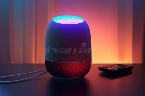 Voice Assistant Enabled Smart Speaker Device Ai Stock Illustration