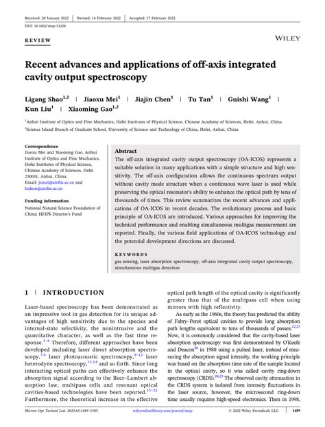Recent Advances And Applications Of Off‐axis Integrated Cavity Output