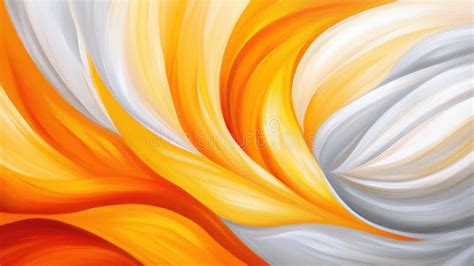 Abstract Swirls Of Orange And White Create A Dynamic And Vibrant Visual Flow Ai Stock Image