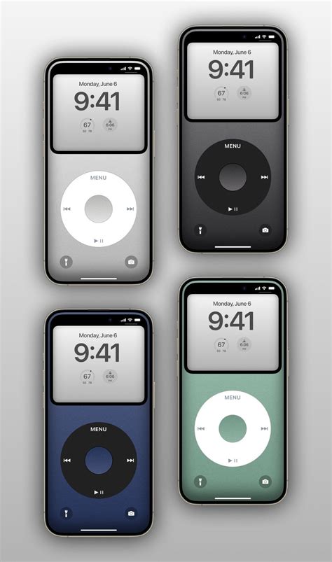 Four Colorful Ipods With Different Wallpapers