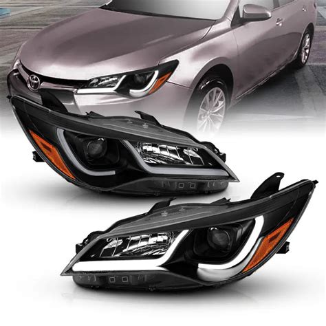 Anzo Projector Headlights With Plank Style Design Black With Amber For