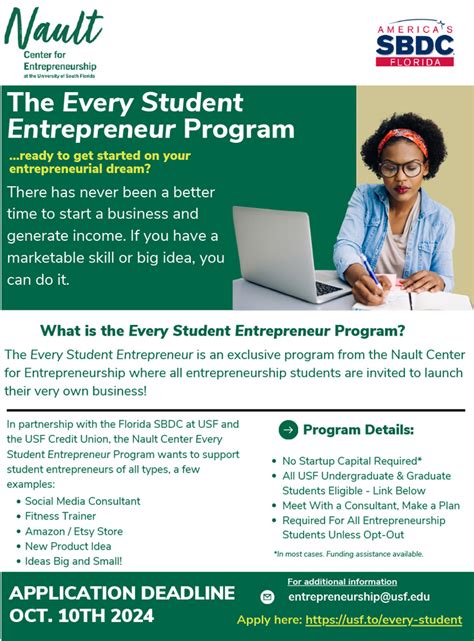 Every Student Entrepreneur Program Usf Nault Center For Entrepreneurship