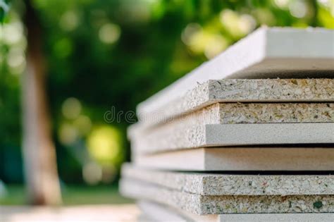 Particle Boards Stacked For Construction Furniture Making And Interior Applications Stock