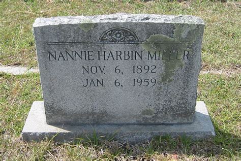 Nancy Bryson “nannie” Harbin Miller 1892 1959 Find A Grave Memorial