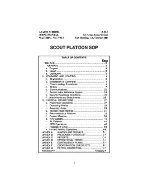 Scout Platoon Sop Fill Online Printable Fillable Blank PdfFiller