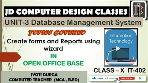 Unit 4 Dbmscreate Forms And Report Using Wizardopenofficebaseit 402