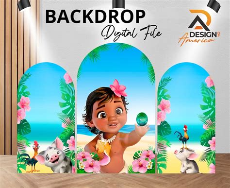 Backdrop Moana Moana Birthday Party Decor Moana Cutout Decor Digital