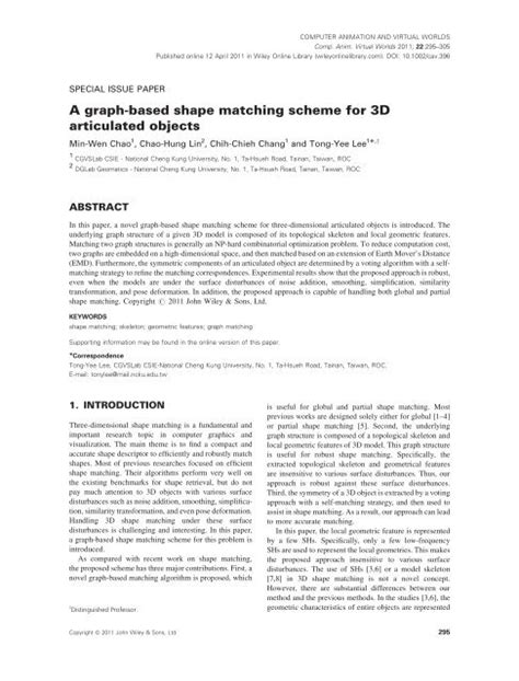 a graph based shape matching scheme for 3d articulated objects