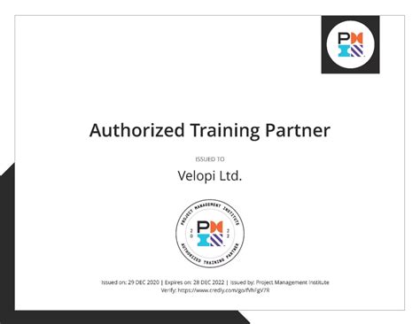 Pmi® Authorized Training Partner Atp Velopi