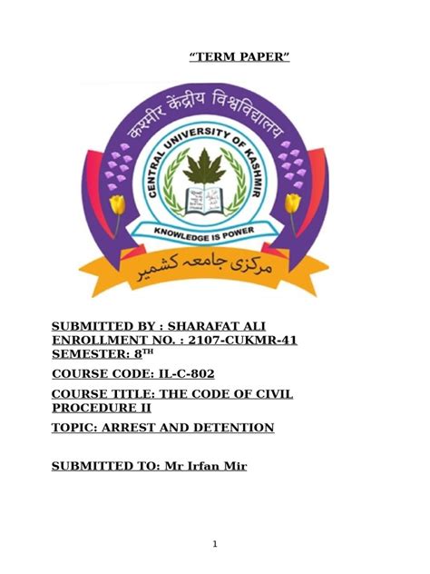 Arrest And Detention Under Cpc Pdf Judgment Law Arrest