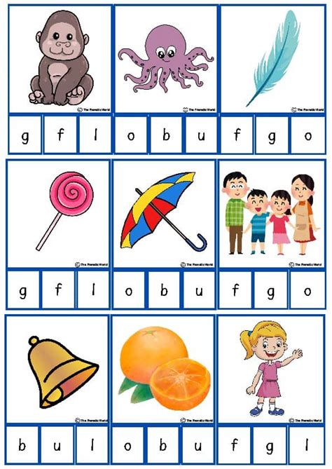 Beginning Sounds Flashcards Clip The Beginning Sound Color Phonics
