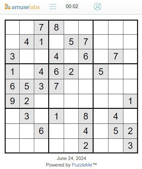 Sudoku June 24 Memphis Local Sports Business And Food News Daily Memphian