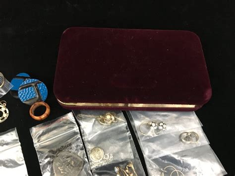 Lot Of Assorted Estate Costume Jewelery With Box