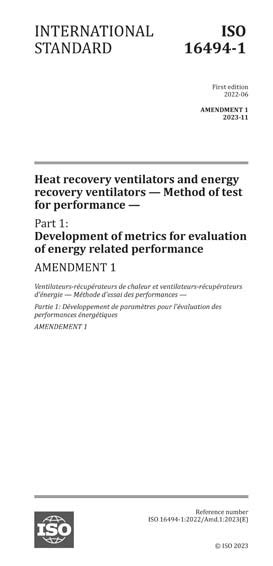 ISO Amd Amendment Heat Recovery Ventilators And Energy Recovery