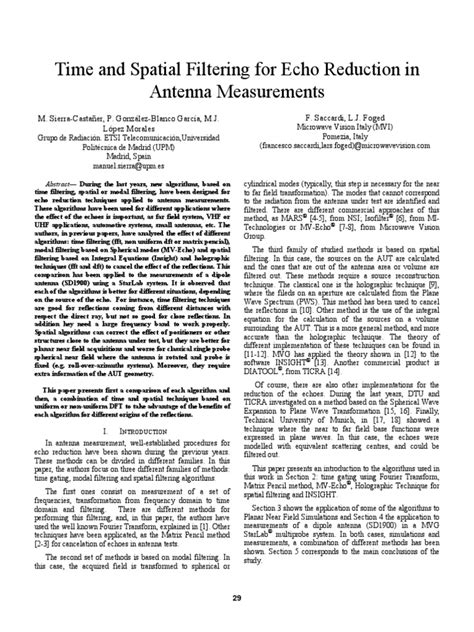 7 Time And Spatial Filtering For Echo Reduction In Antenna Measurements