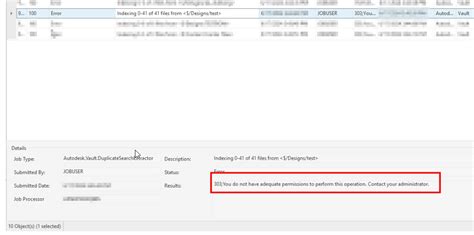 303 You Do Not Have Adequate Permissions For A Duplicate Search