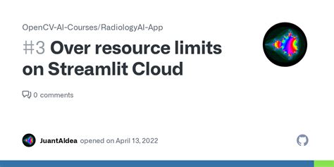 over resource limits on streamlit cloud · issue 3 · opencv ai courses