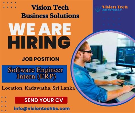 Software Engineer Intern Erp At Vision Tech Business Solutions Kadawatha Sri Lanka Itpro Lk