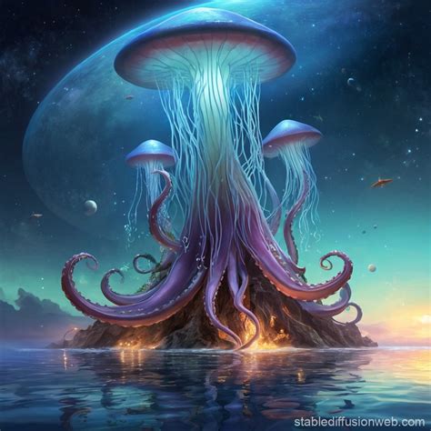 Giant Squid In Space Stable Diffusion Online