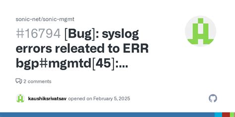 Bug Syslog Errors Releated To Err Bgpmgmtd 45 H7jx4 Wt6fk Seen