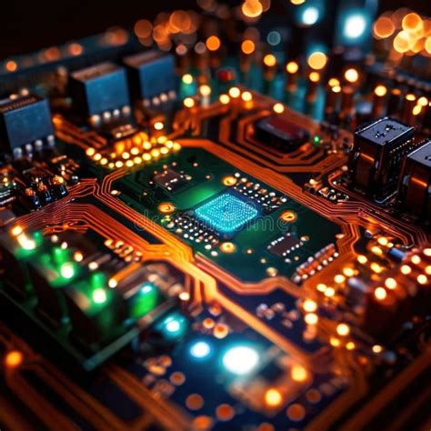 Computer Circuit Board Intricate Electronic Technology For Cpu Processor Stock Illustration