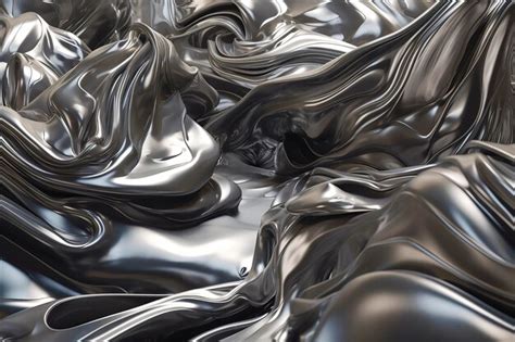 Premium Ai Image Liquid Silver Background Generative Ai