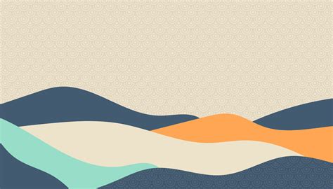 Landscape Background With Japanese Pattern Vector Traditional Japanese