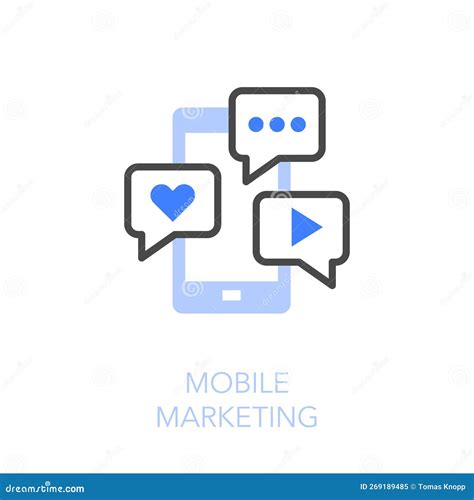 Simple Visualised Mobile Marketing Icon Symbol Stock Vector Illustration Of Direct Multimedia