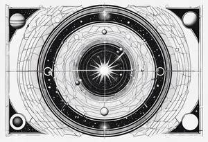 Abstract Pulsar Map With Diagram Of The Solar System Tattoo Idea TattoosAI