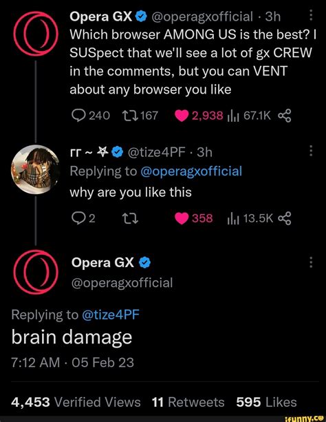 Opera Gx Operagxofficial Which Browser Among Us Is The Best I Suspect That Well See A Lot