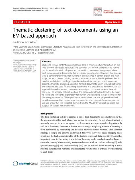 (PDF) Thematic clustering of text documents using an EM-based approach - DOKUMEN.TIPS